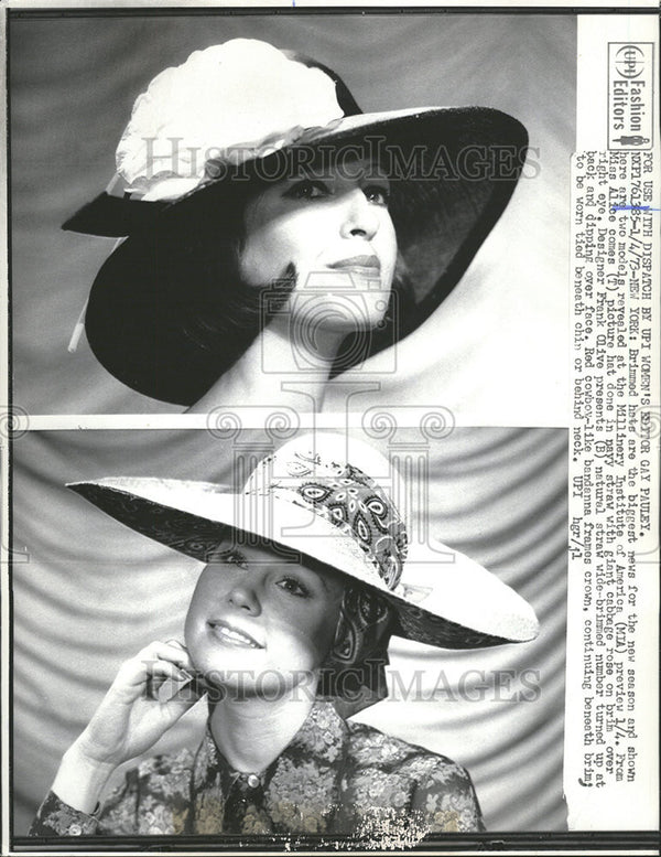 1973 Press Photo Miss Alice Hats - Historic Images