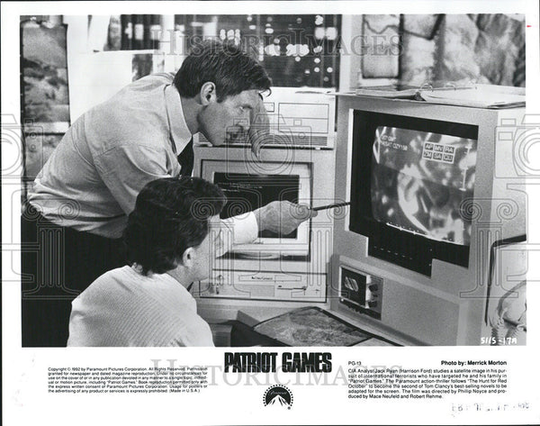 1992 Press Photo Harrison Ford As CIA Analyst Jack Ryan In "Patriot Ga ...