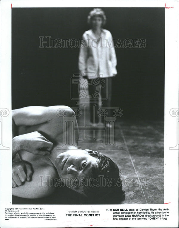 1981 Press Photo Sam Neil Lisa Harrow Movie Actor Actress Final Confli ...