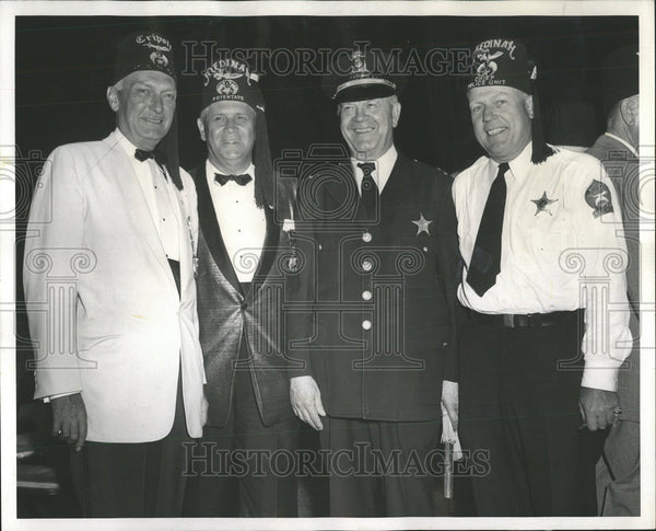 1958 Press Photo James Hilton Potentate Medinah Temple Thomas Melham I ...