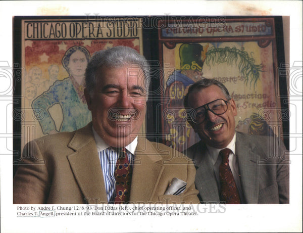 1993 Press Photo Don Dadas and Charles Angell of Chicago Opera Theater ...