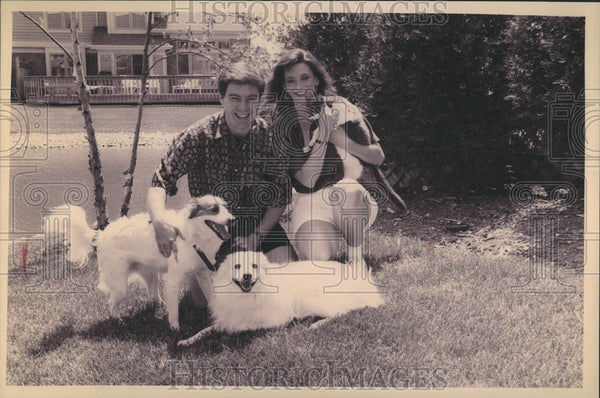 1994 Press Photo Channel 7 Weatherman Mike Caplan, Wife Samantha ...