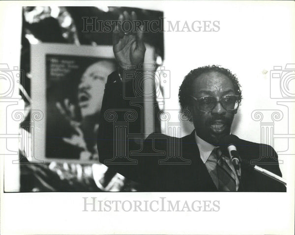 1987 Press Photo History teacher Charles Allen Rev Martin Luther King ...