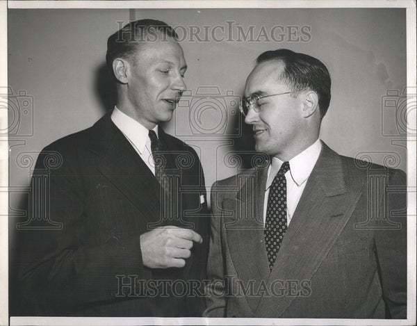 1947 Press Photo Lamarre Readnower Officials Of Aviation Electric Comp ...