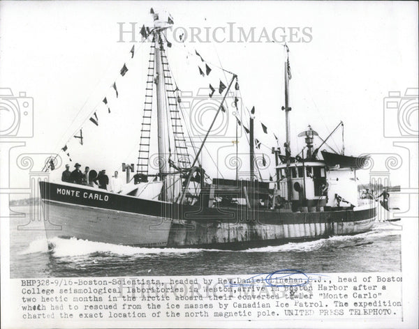 1954 Press Photo Reverend Daniel Linehan C.J. Boston College Monte Car ...