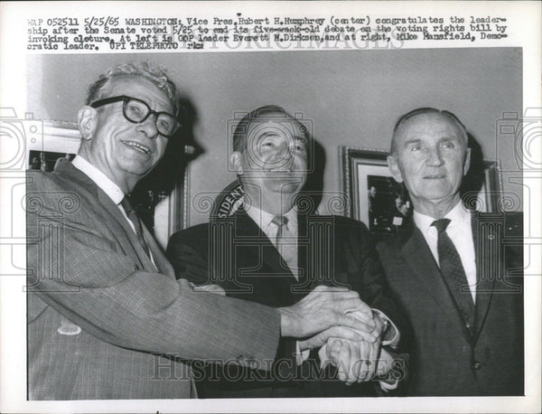 1965 Press Photo GOP Leader Dirkson Everett Vice Huber Humphrey Senate ...