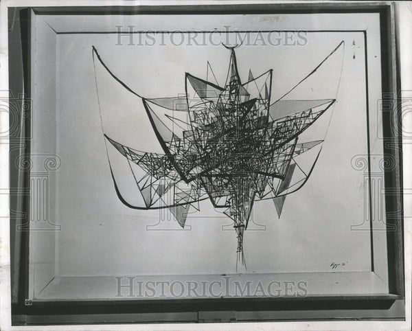 1953 Press Photo Richard Koppe Winged wed watercolor Palmer House Art ...