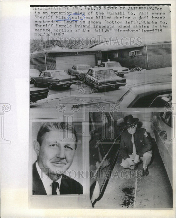 1967 Press Photo Pulaski Jail Milo Lewis Sheriff Break Harold Uyland ...