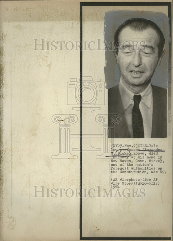 1974 Press Photo Alexander Bickel Law Professor US Constitutional Comm ...