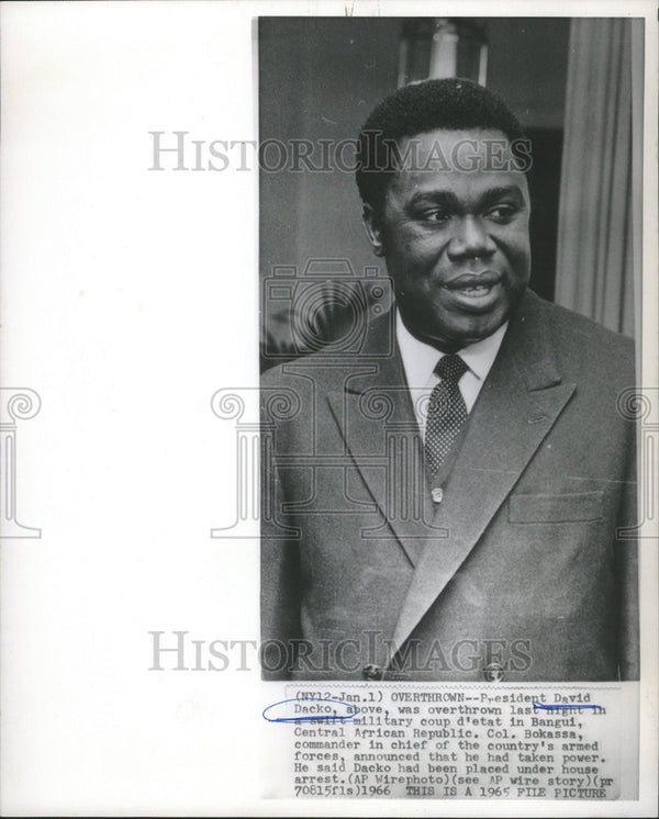 1966 Press Photo President David Dacko of Central African Republic ...