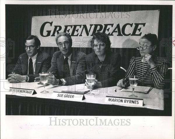 1991 Press Photo Charlie Cray Peter Montague Greenpeace Sue Greer Mari ...