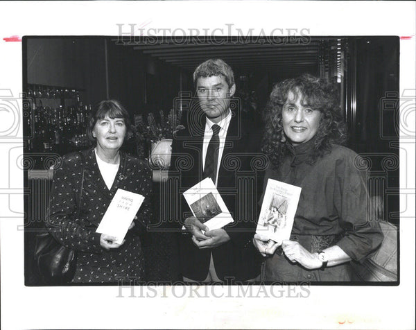 1990 Press Photo Charlotte Herman, Laurence Gonzales and Lisel Mueller ...