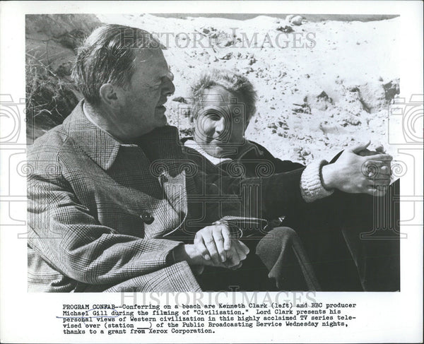 1970 Press Photo Kenneth Clark producer Michael Gill Civilization Lord ...