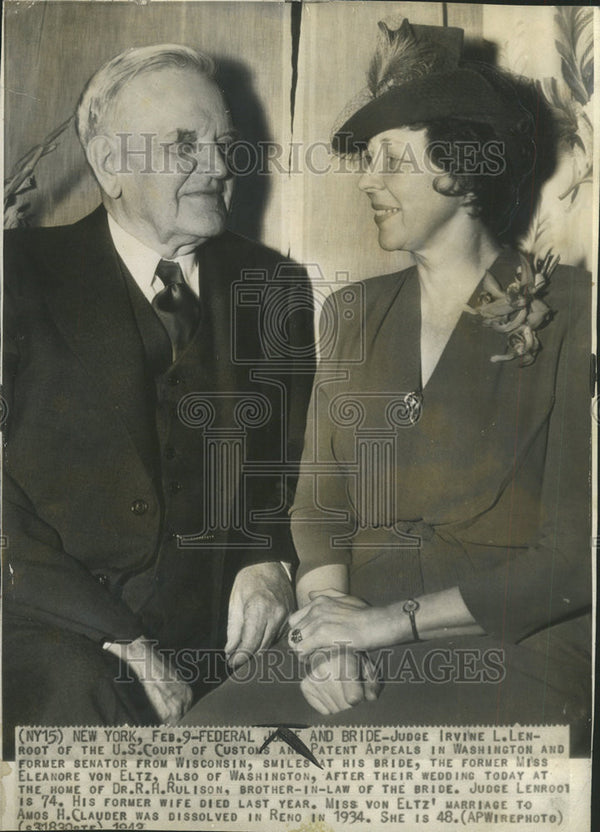 1943 Press Photo United States Wisconsin Senator & Judge Irvine L. Len ...