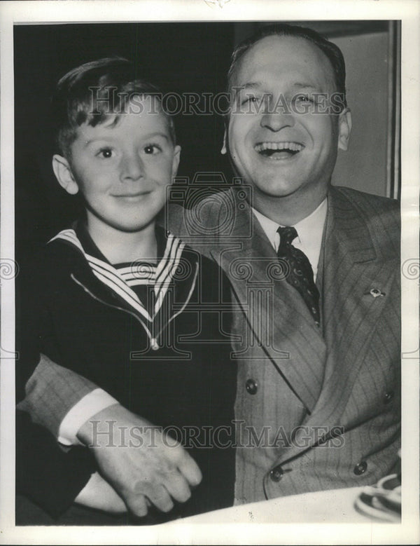 1938 Press Photo Scott W Lucas,with son Scott Jr - Historic Images