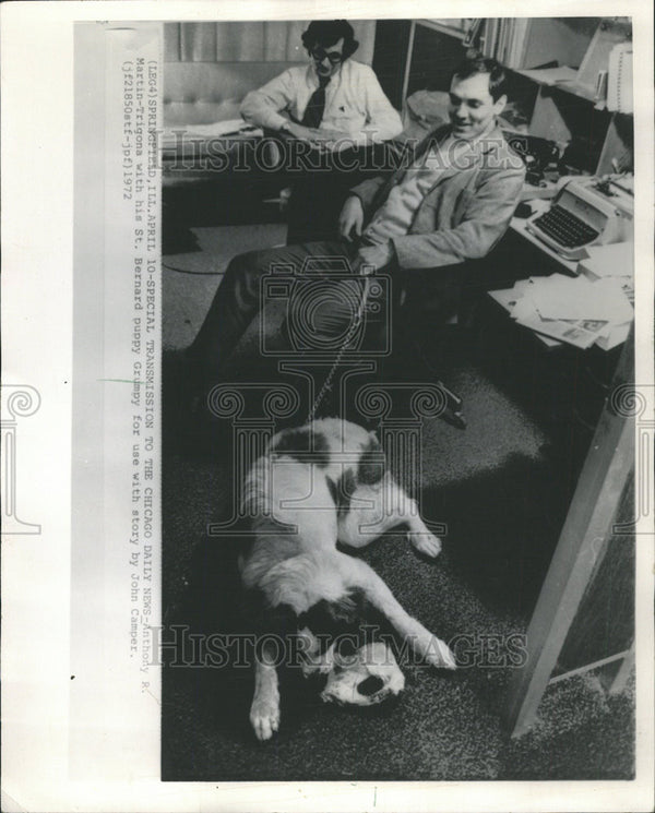 1972 Press Photo Anthony R Martin Bernard Puppy Grumpy Pet Animal ...