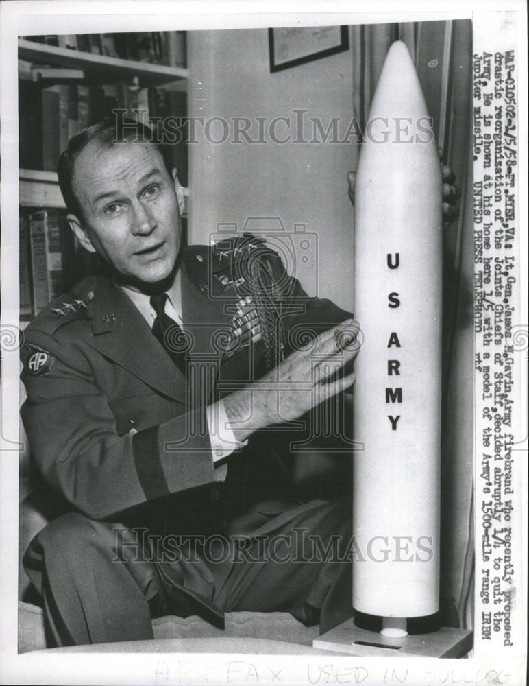 1958 Press Photo James Gavin American Army Lieutenant General ...