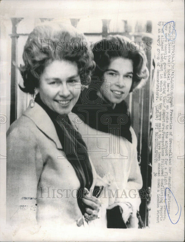 1963 Press Photo Princess Irene Greece Departure Airport Hotel ...