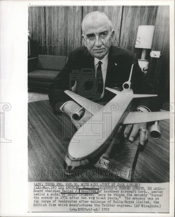 1972 Press Photo Daniel Haughton Board Chairman Lockheed Aircraft Corp ...