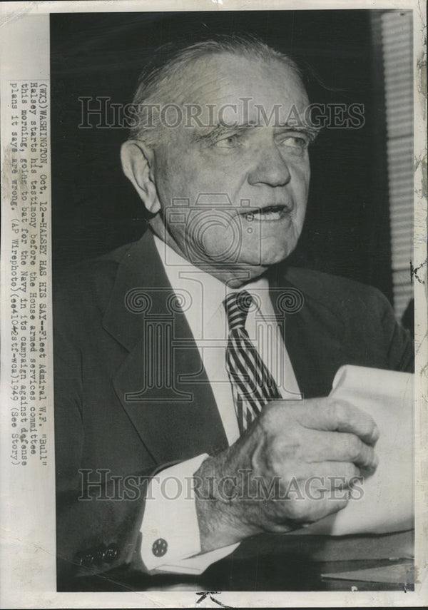 1949 Press Photo Fleet Admiral William Frederick Halsey United States ...