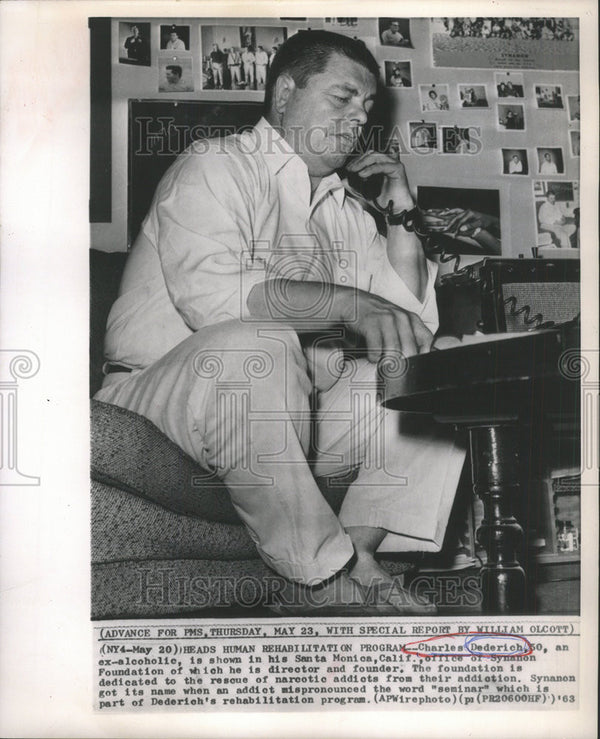 1963 Press Photo Charles Dederich, Director Synanon Foundation ...