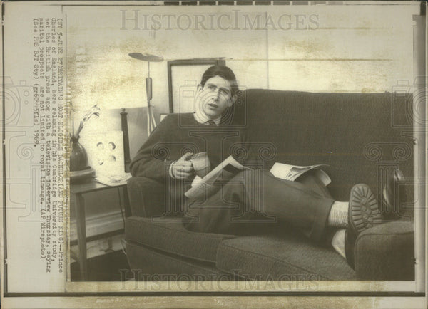 1969 Press Photo Prince Charles England Cambridge University study Bri ...