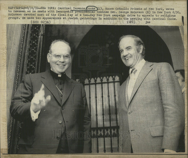 1972 Press Photo Cardinal Terrence Cooke Senator George McGovern ...