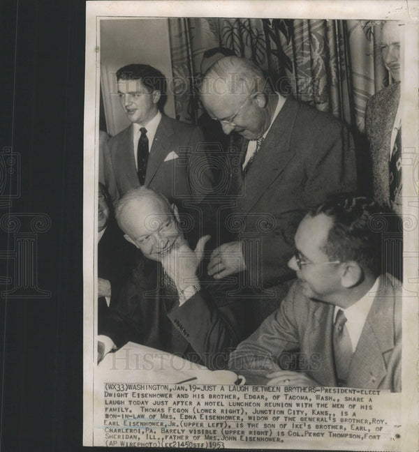 1958 Press Photo President-Elect Dwight Eisenhower Edgar Thomas Fegon ...
