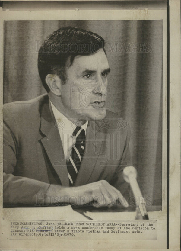 1970 Press Photo John Chafee Tripto Vietnam Pentagon Southeast Asia ...