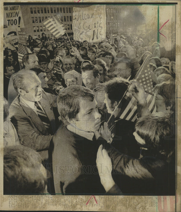 1974 Press Photo Gerald R Ford Election Campaign - Historic Images