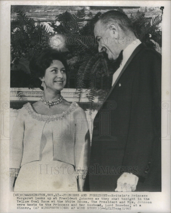 1965 Margaret Britain Princess President Johnson White House chat ...