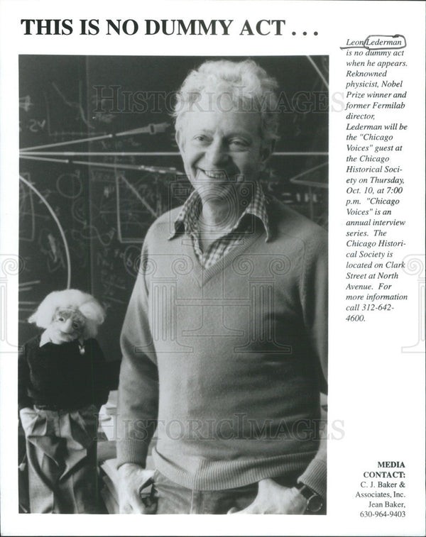 LEON LEDERMAN AMERICAN PHYSICIST NOBLE PRIZE WINNER - Historic Images