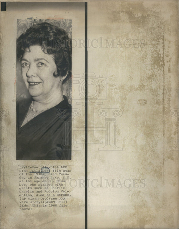 1960 Rudolph Valentino Saranac Lake Lila Lee Dies Chaplin NY Film ...