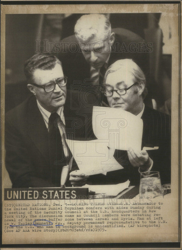 1975 Daniel Moynihan UN Ambassador W Tapley Bennett - Historic Images