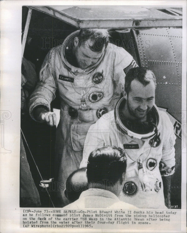 1965 Co-Pilot Edward White II ducks his Head Command Pilot James ...