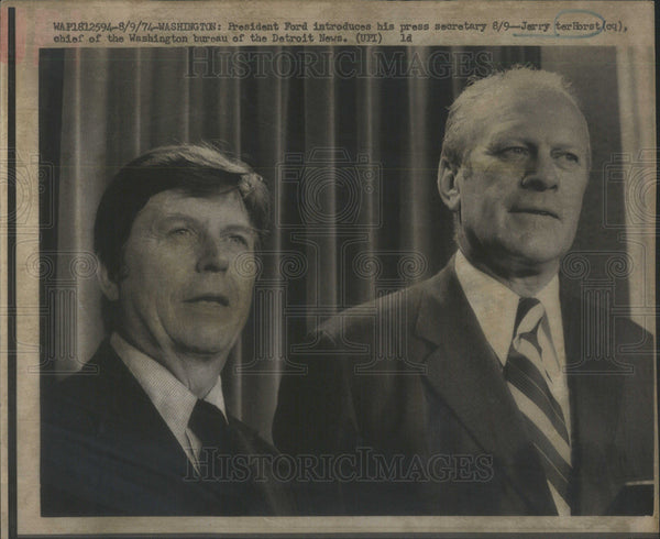 1974 PRESIDENT FORD PRESS SECRETARY JERRY TER HORST CHIEF DETROIT ...