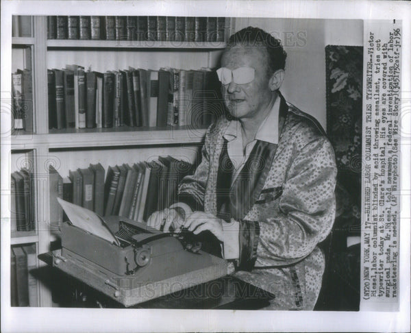 1956 Victor Riesel - Labor Columnist - Historic Images