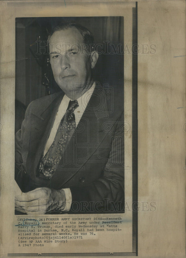 1971 Kenneth Claiborne Royall Secretary War - Historic Images