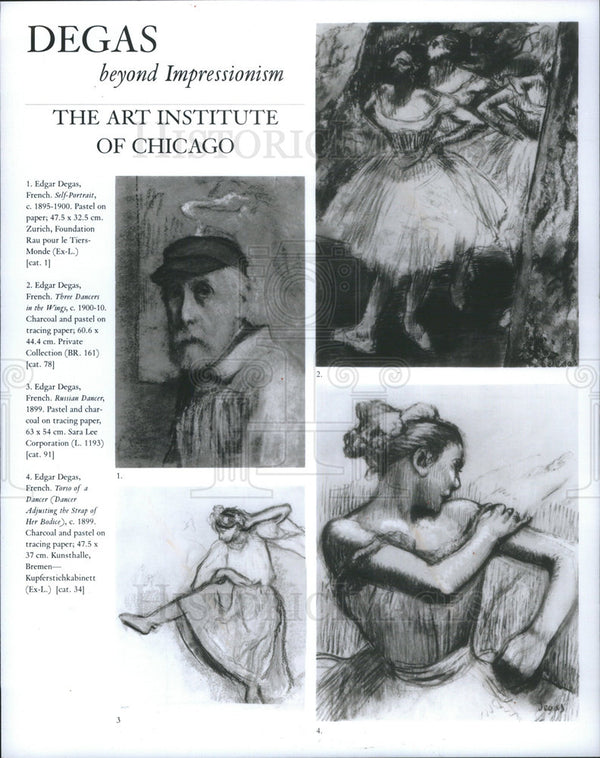 1996 Press Photo Artist Edgar Degas Exhibit Poster Art Institute of Ch ...