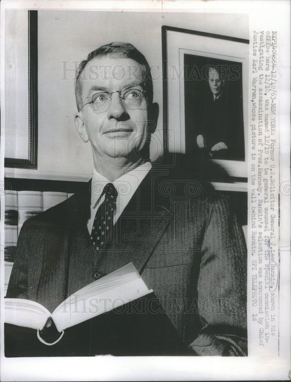 1963 Former Solicitor General Lee Rankin investigating at New York ...