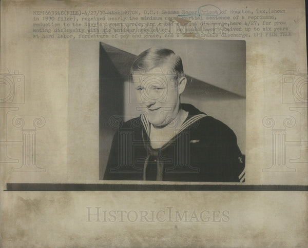 1970 Seaman Roger Priest Court Marshaled For Promoting Disloyalty ...