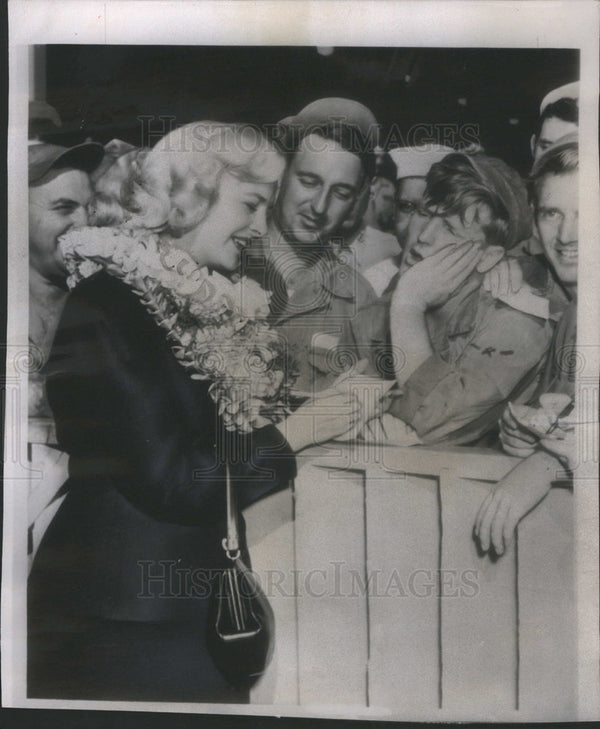 1950 Press Photo Marilyn Maxwell Charles Edmondson Lee Harrington Hono ...