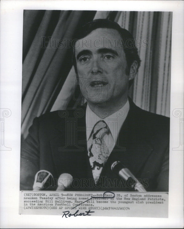 1974 Bob Marr President New England Patriots - Historic Images