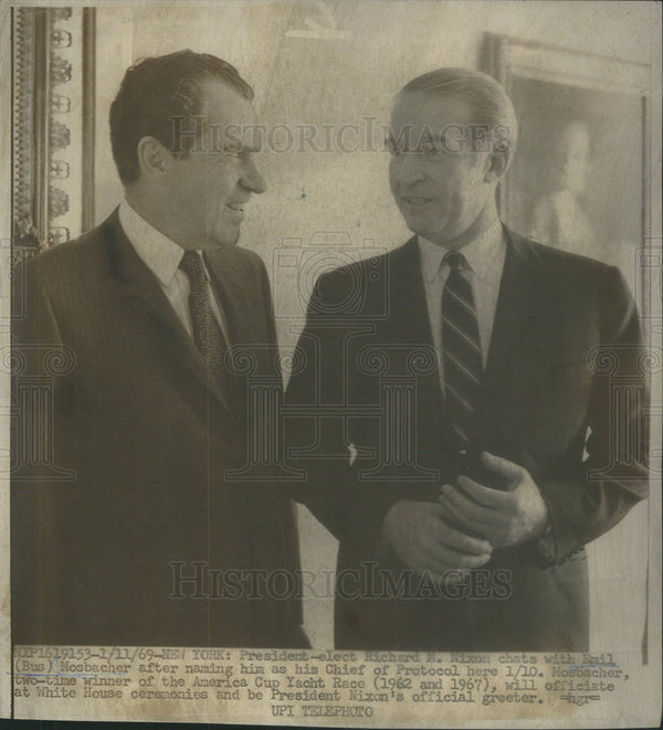 1969 President Elect Richard M. Nixon Emil Mosbacher Chief Protocol ...
