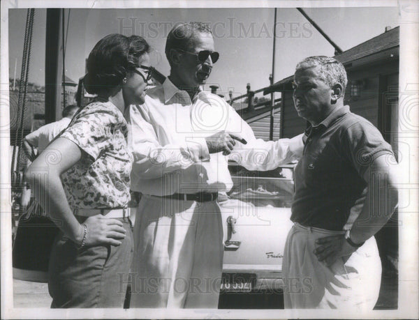 1962 Emil (Bus) Mosbacher, Jr and Wife With Vic Romagna On Dock ...