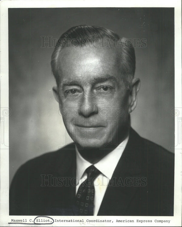 1972 Press Photo Maxwell C Elliot of American Express Co. - Historic Images