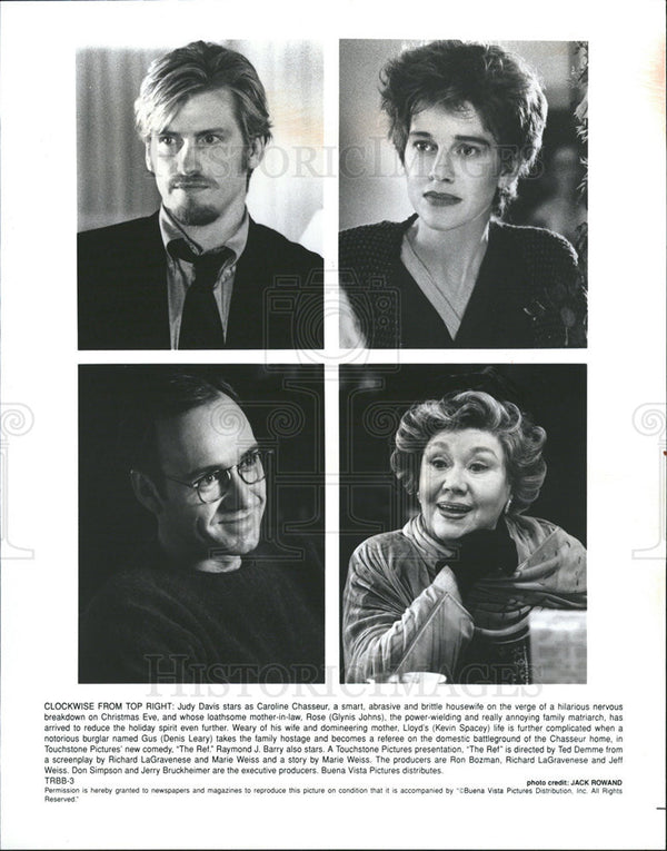 1994 Press Photo Judy Davis and Kevin Spaceystars in "The Ref ...