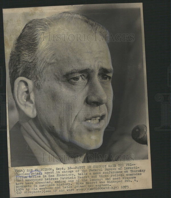 1975 Press Photo Charles Bates, FBI agent in Patti Hearst investigatio ...