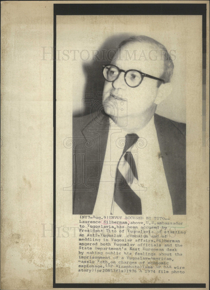 1974 Press Photo Laurence Silberman,US Ambassador to Yugoslavia ...