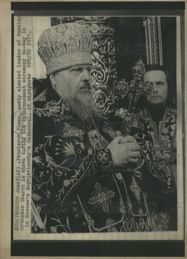 1971 Press Photo Patriarch Pimen Leader Russian Orthodox Church Enthro ...